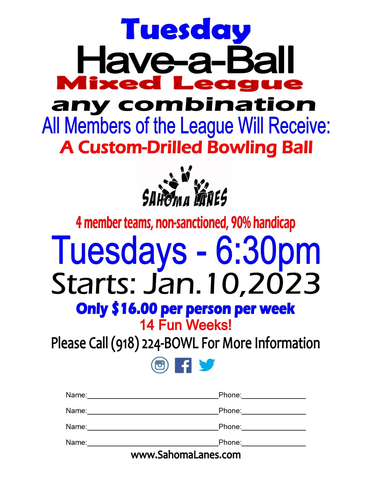 League Bowling | Sahoma Lanes | Sapulpa, OK