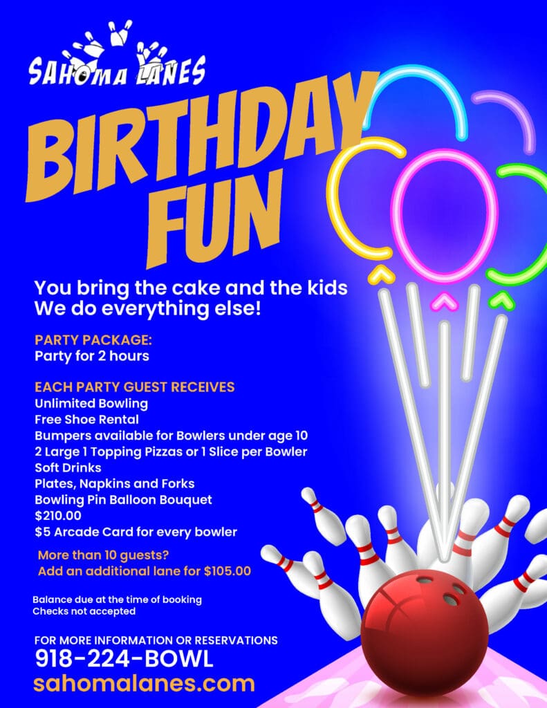 Kids Birthday Party Ideas | Birthday Parties | Sahoma Lanes | Sapulpa, OK